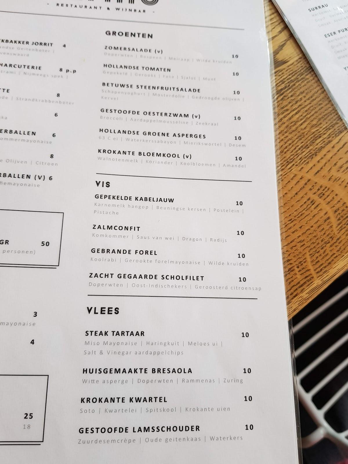 Menu at Ultimo Restaurant & Wijnbar, Nijmegen
