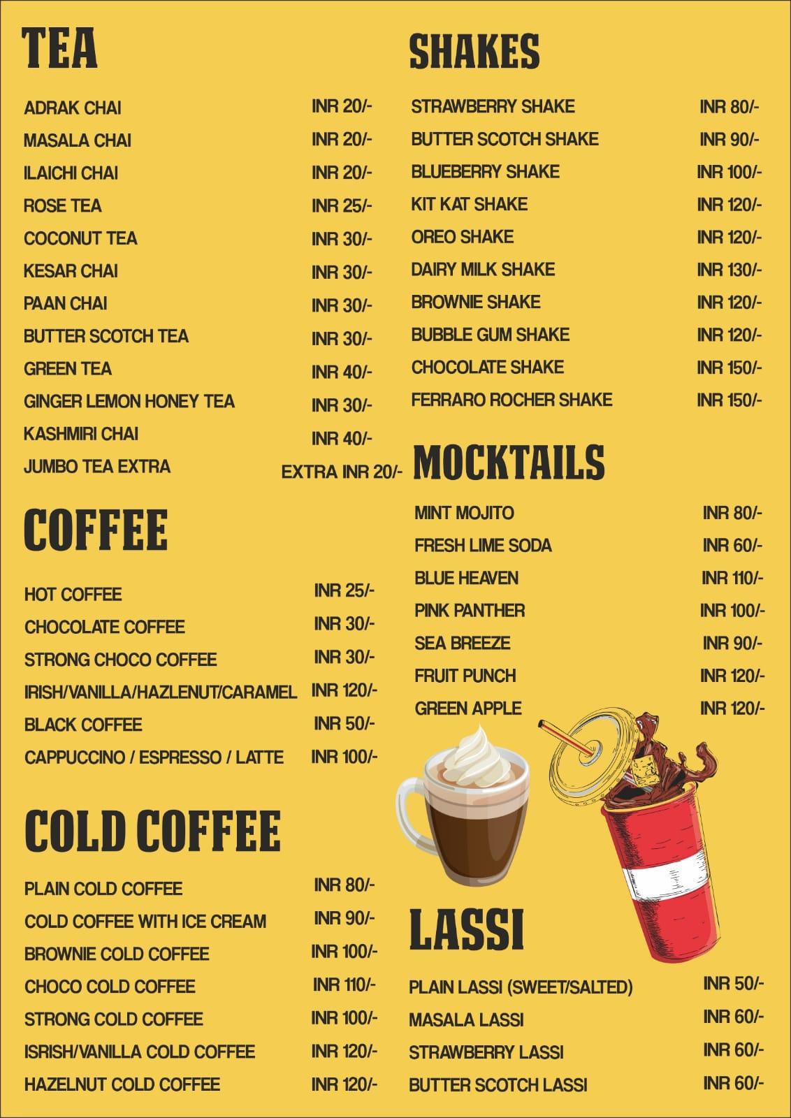Menu at WOW CAFE KATRA, Katra