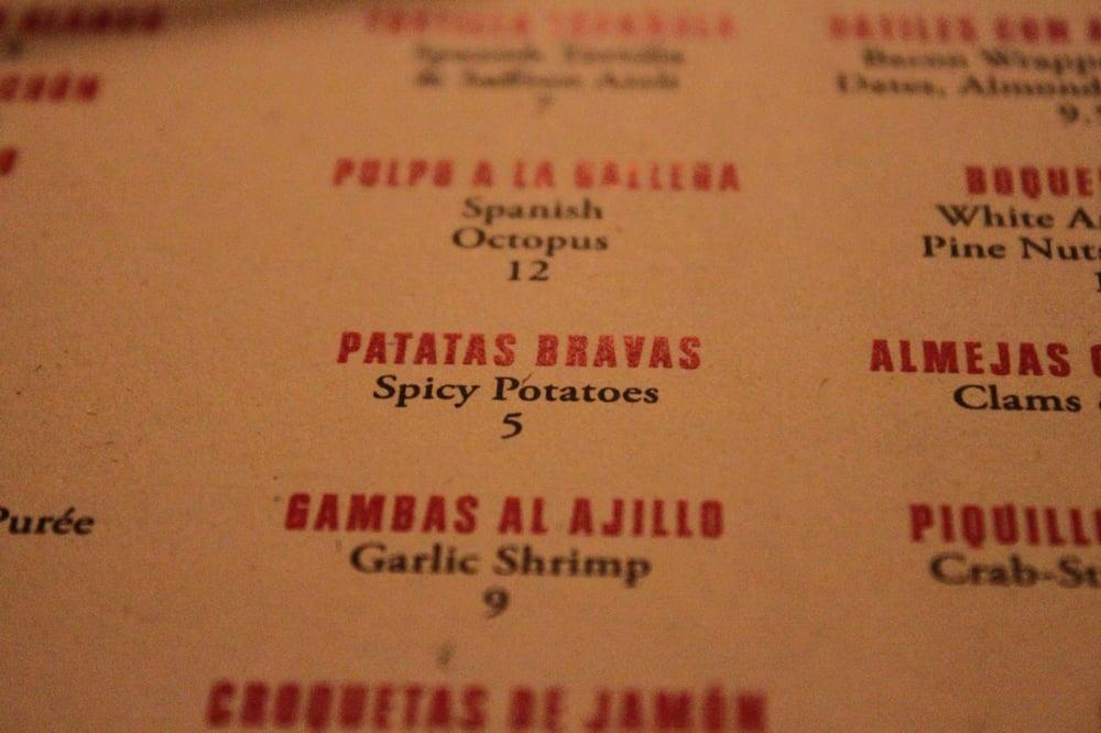 Menu at Amada pub & bar, Philadelphia