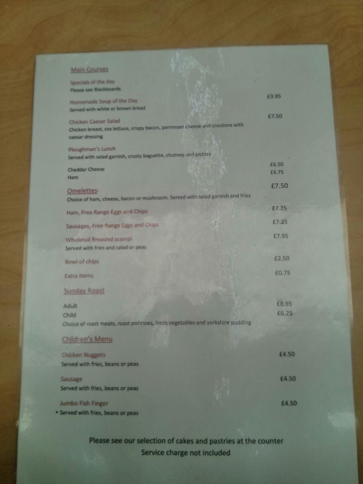 Menu at Bertram's Café cafe, Uxbridge