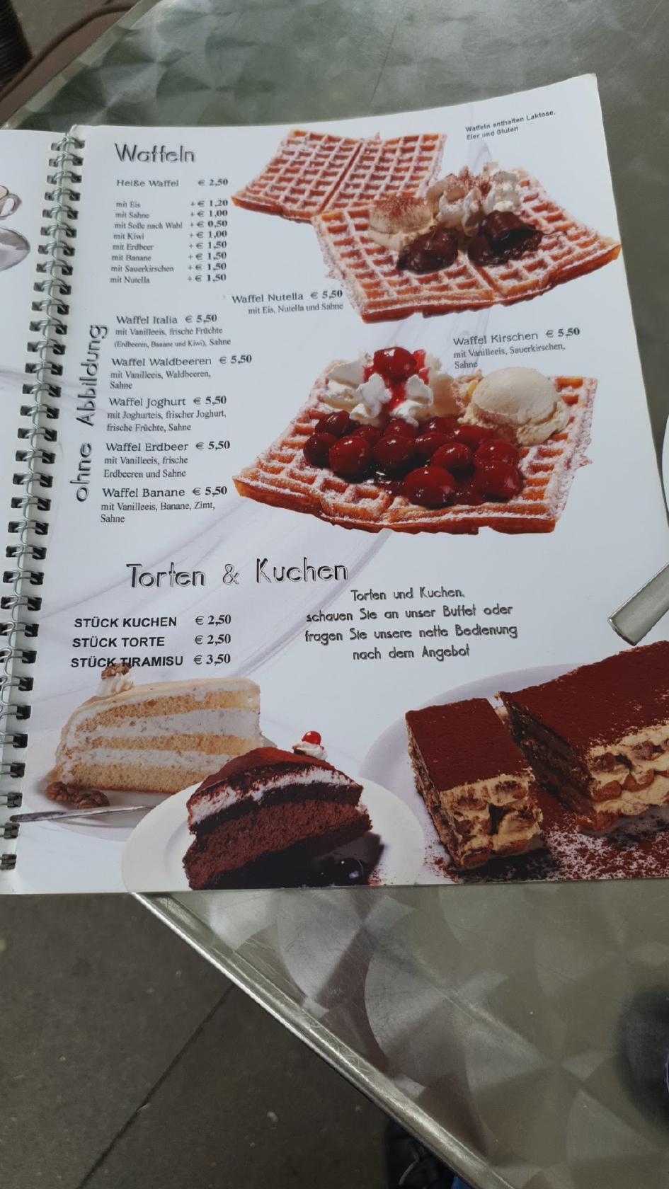 Speisekarte von Eis-cafe Toni's Gelato, Hamburg
