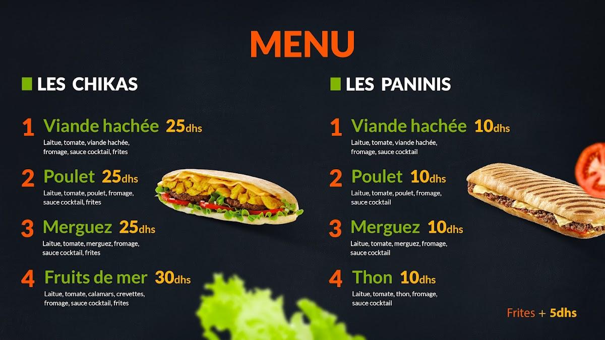 Menu at Kéni Tacos restaurant, Kenitra