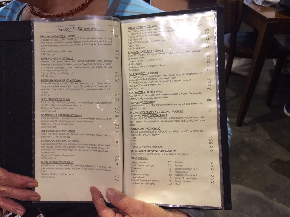 Menu at Rustik Cafe & Foodstore, Benalla