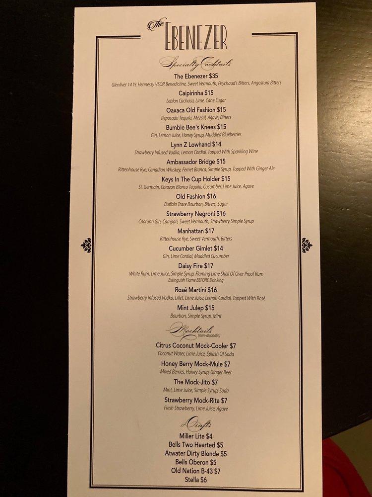 Menu at The Ebenezer pub & bar, Plymouth