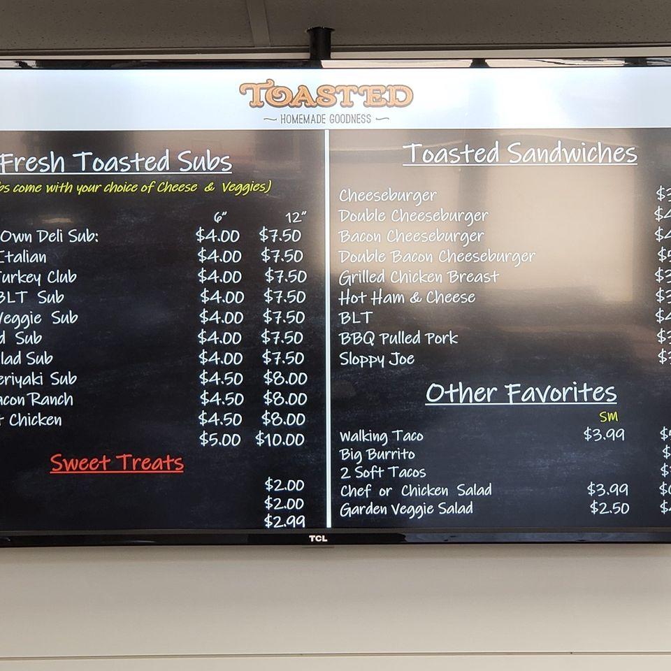 Menu at Toasted restaurant, Richmond