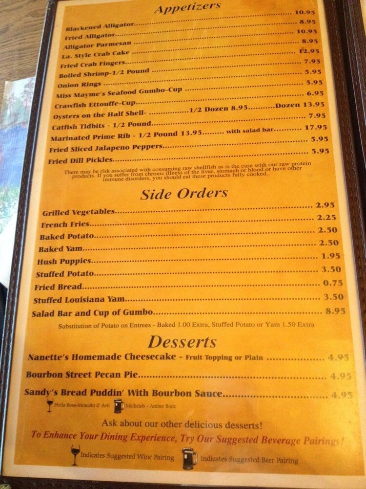 Menu at Tunk's Cypress Inn restaurant, Alexandria, LA-28