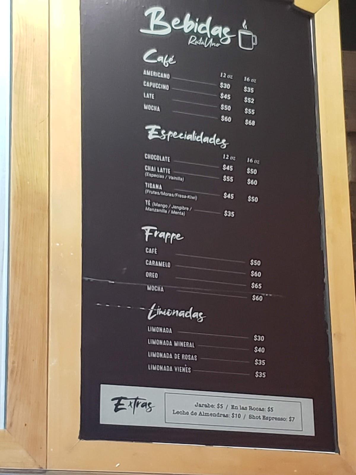 Carta de Ruta Uno Café y Pizza, Tijuana