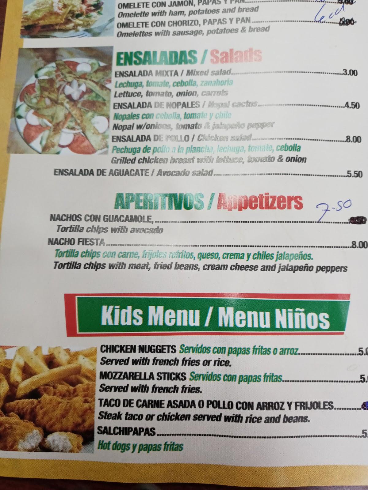 Menu at Joyce's Bakery and Restaurant El Chilaquil, Plainfield