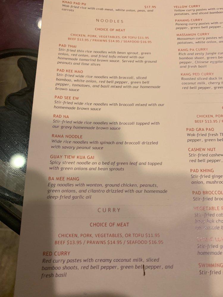 Menu at Khao San Thai Cuisine restaurant, Issaquah