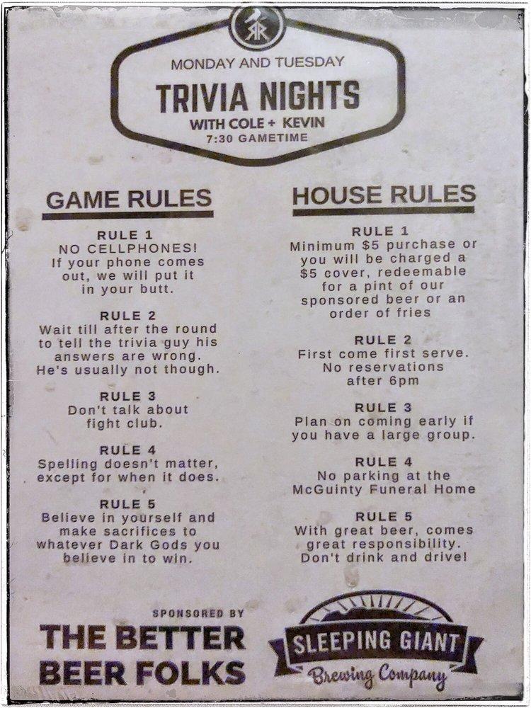Menu at Raven and Republic, North Bay