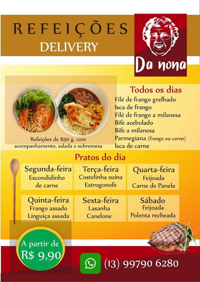 Menu em Refeições da Nona, São Paulo