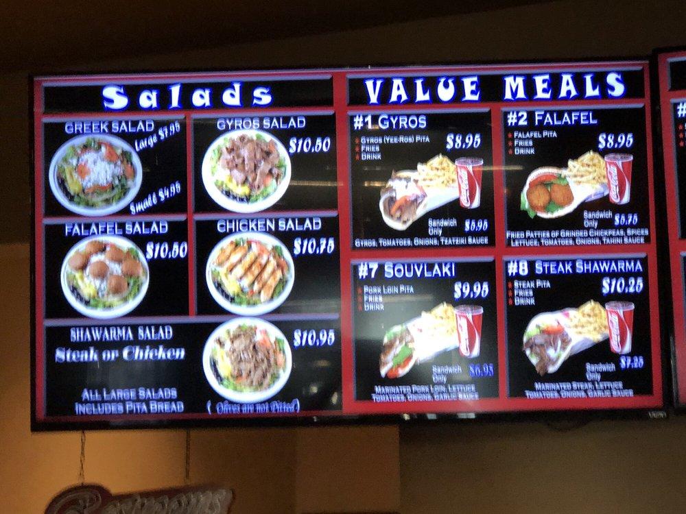 Menu at Athena Pita restaurant, Phoenix