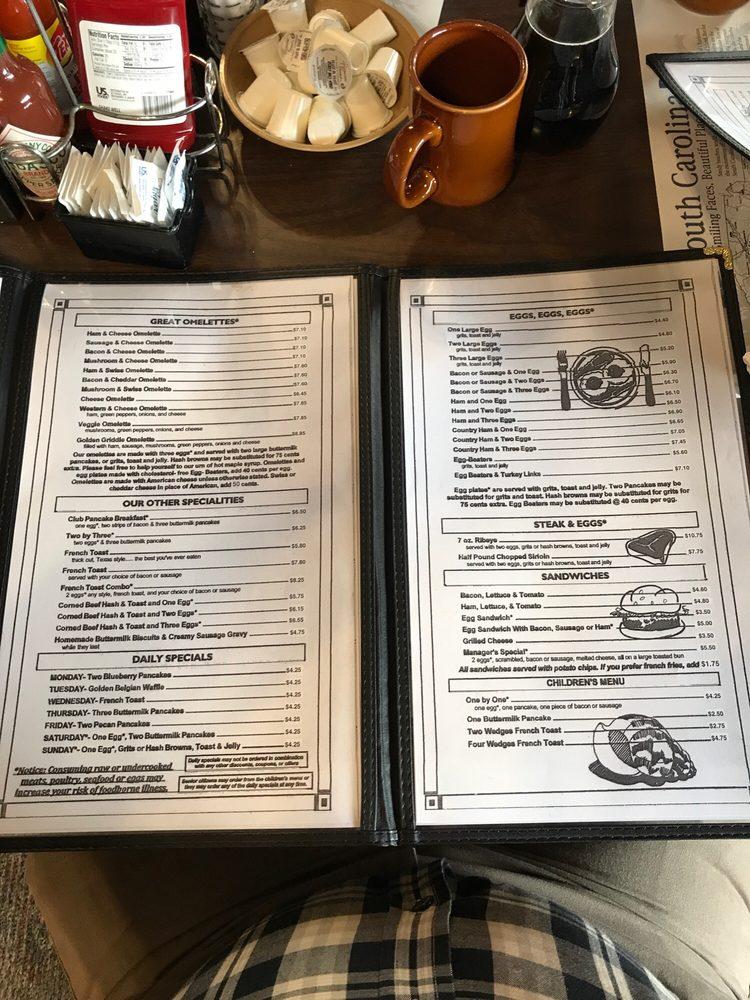 Menu at Golden Griddle Pancake House restaurant, North Myrtle Beach