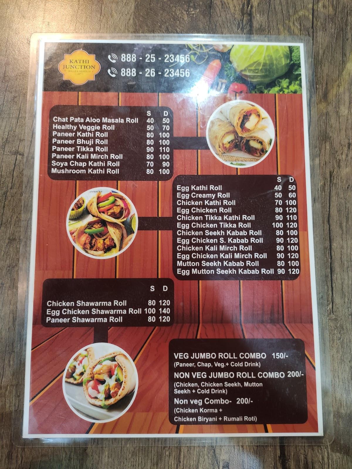 Menu at Kathi Junction, Greater Noida, shop 35 jagat plaza jagatfam gamma1