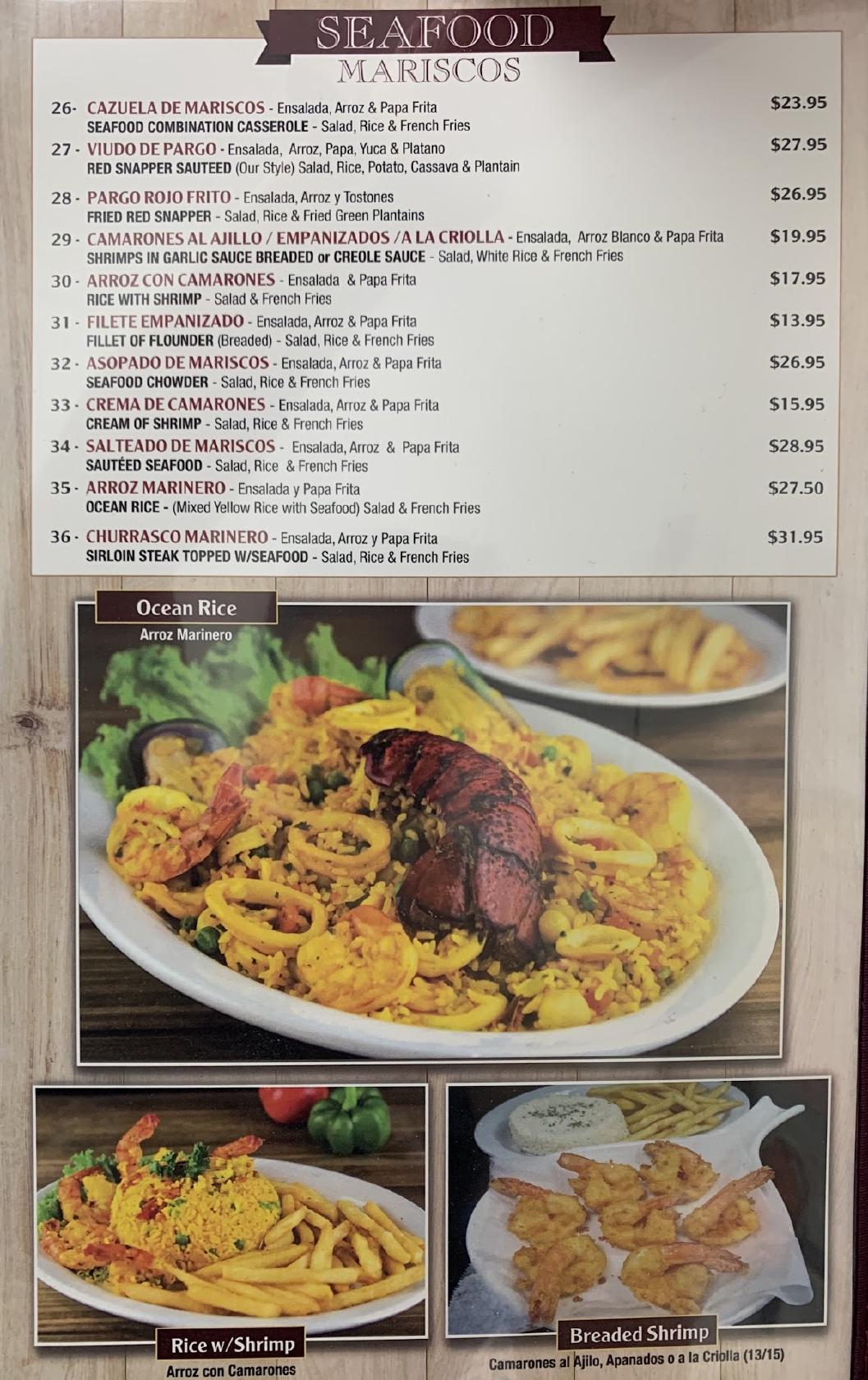 Carta del restaurante Pollos A La Brasa Mario, Orlando