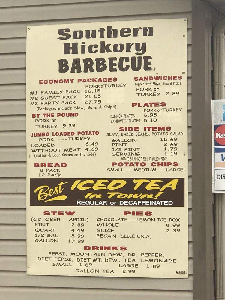 Menu at Southern Hickory Barbecue, Cullman, 212 Broadway Dr SW