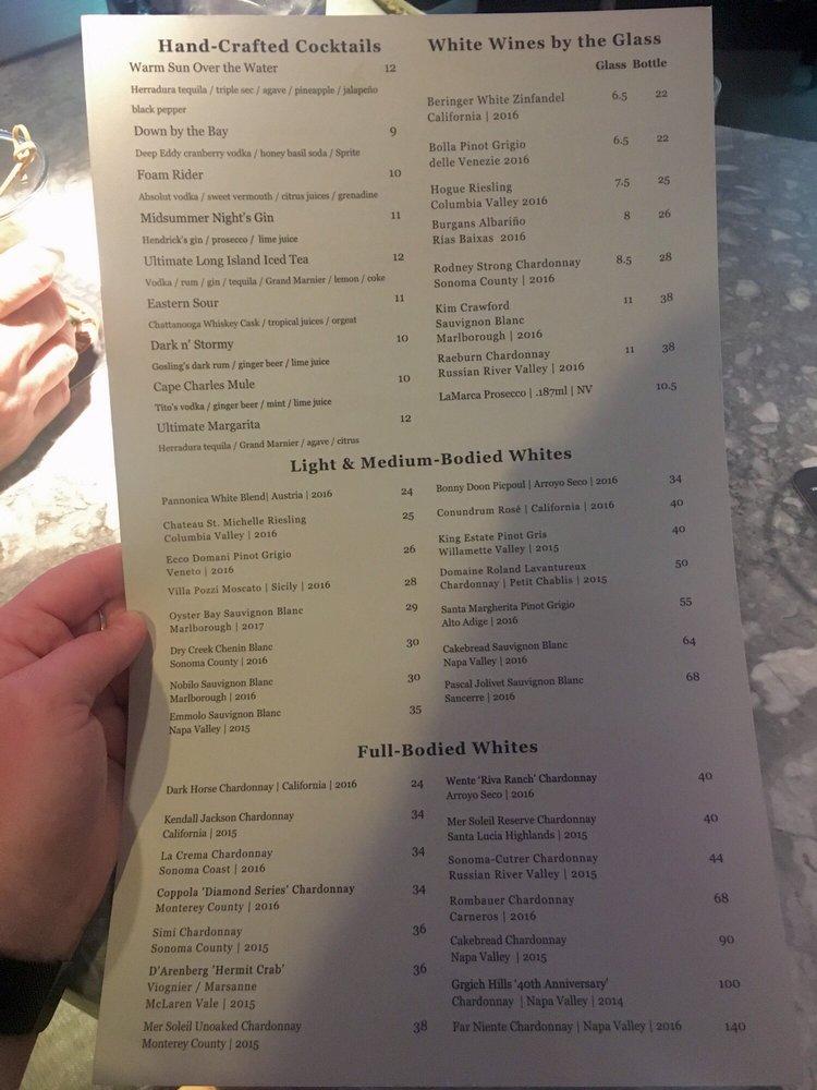Menu at Chesapeake's Seafood Restaurant, Knoxville, Parkside Dr