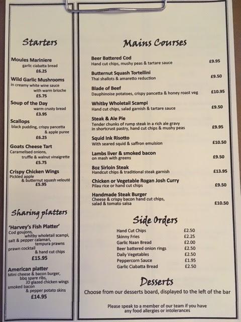 Menu at The Harvey Arms pub & bar, Auckley
