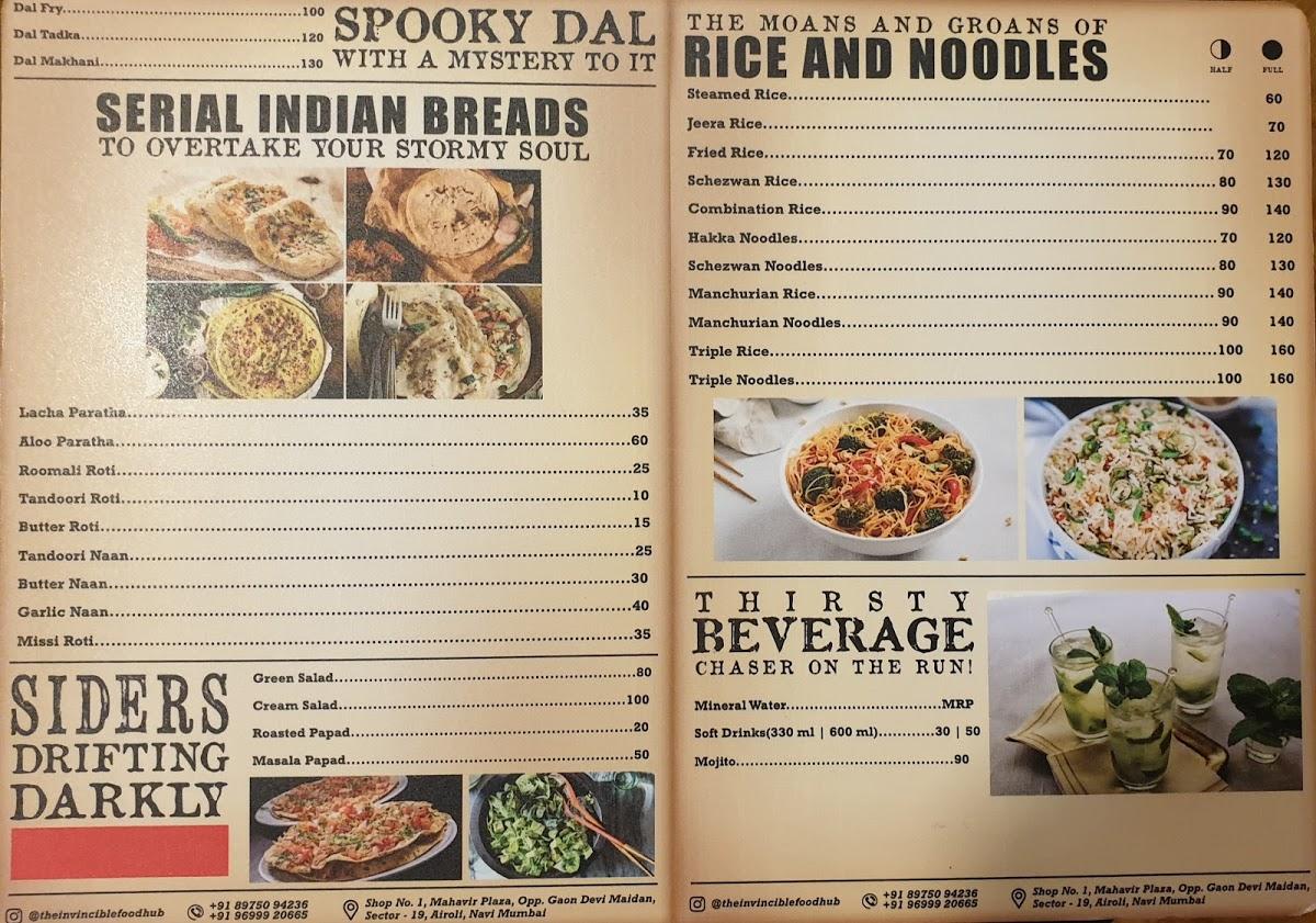Menu at The Invincible Food Hub, Navi Mumbai