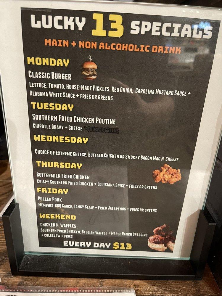 Menu at Blackjack BBQ, Mississauga