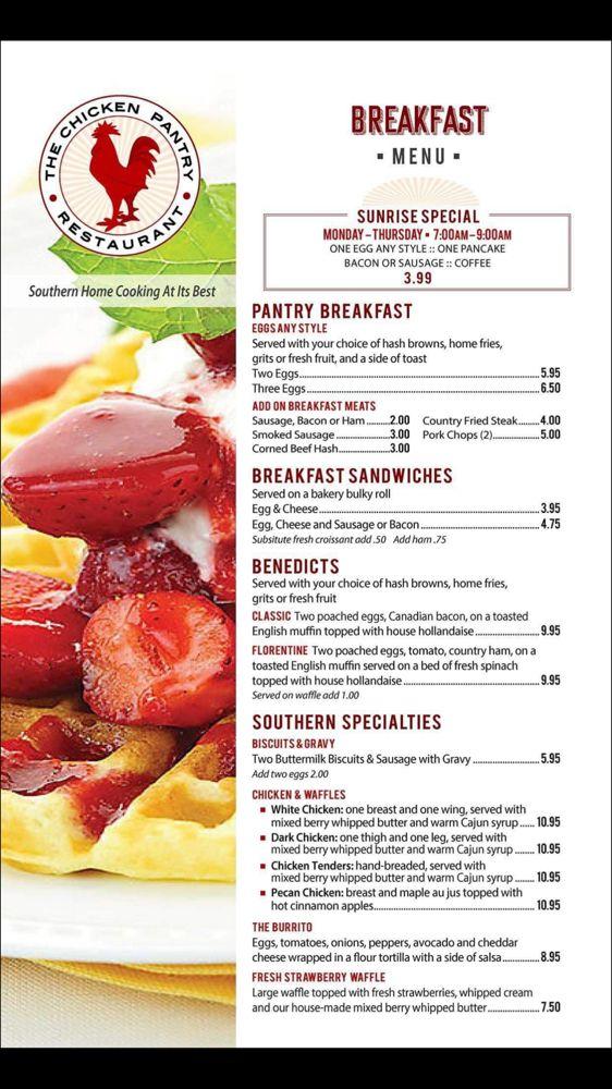 Menu at Chicken Pantry restaurant, Bunnell, 602 E Moody Blvd