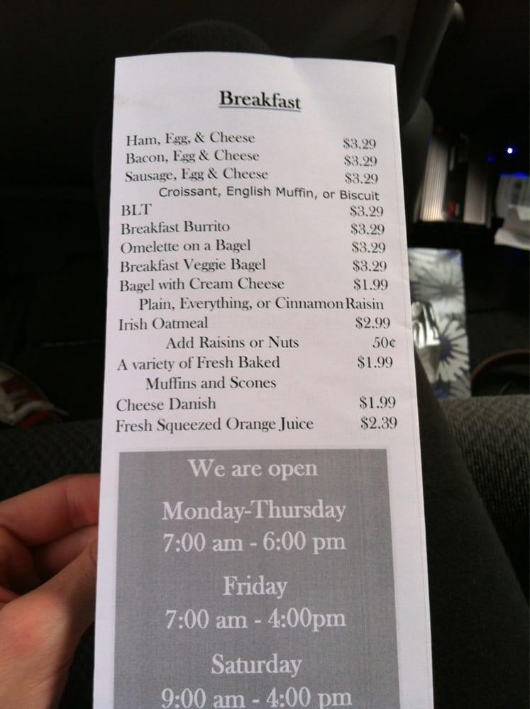 Menu at Gardner's Market cafe, Cleveland