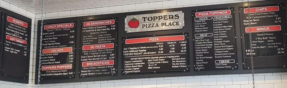 Menu at Toppers Pizza Place pub & bar, Ventura, E Front St