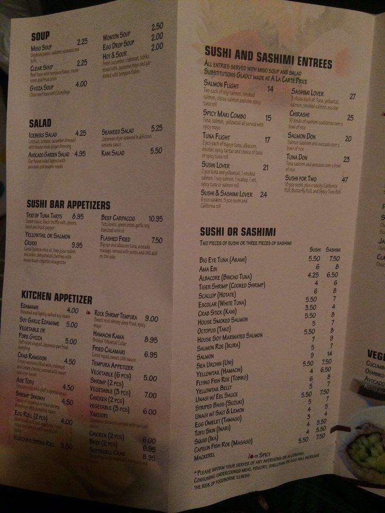 Menu at Umami Asian Cuisine restaurant, Bellevue, Galvin Rd S