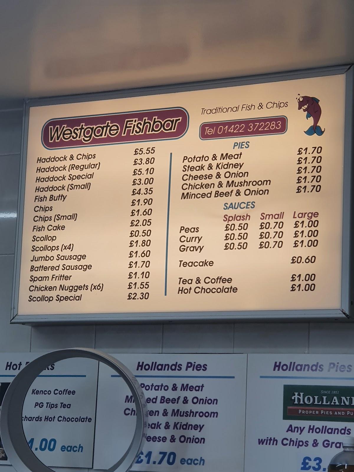 Menu at Westgate Fish Bar, Elland, 162 Westgate