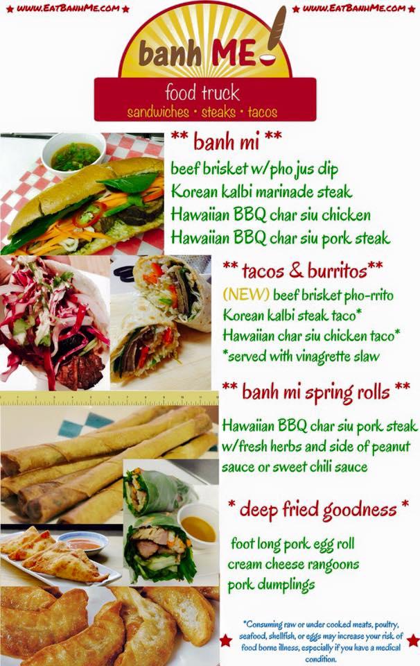 Menu at Banh ME, West Des Moines
