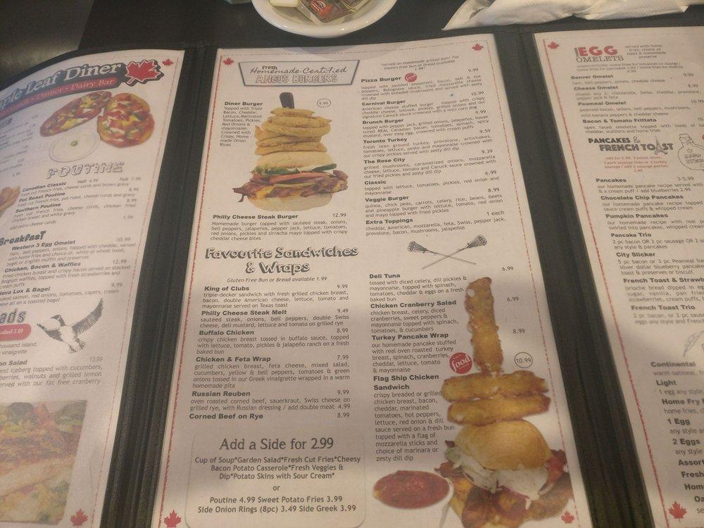 Menu at Maple Leaf Diner restaurant, Dallas