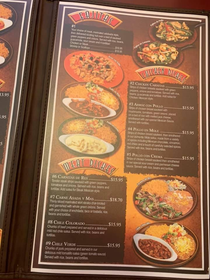 Menu at Palenque Mexican Restaurant, Grangeville, 711 W Main St