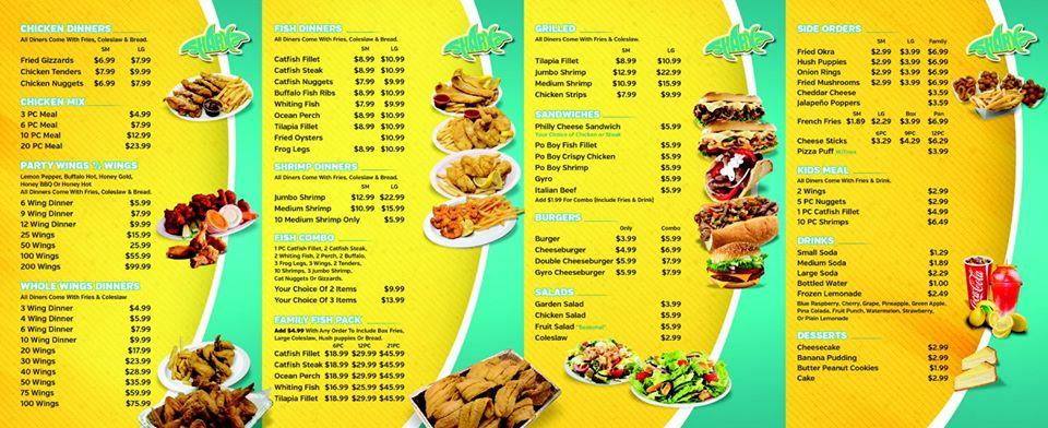 Menu at Sharks Fish & Chicken restaurant, Memphis, E Shelby Dr