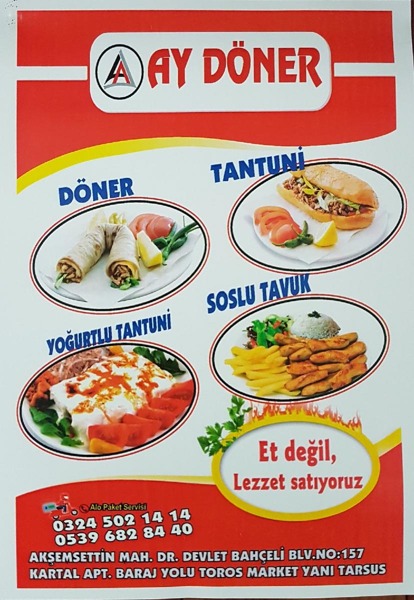 Menu at AY DÖNER AYDEMİR, Turkey
