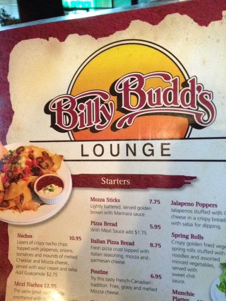 Menu at Billy Budd's Lounge pub & bar, Edmonton