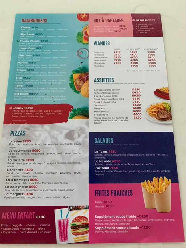 Menu au FRENCH DINER restaurant, Flixecourt