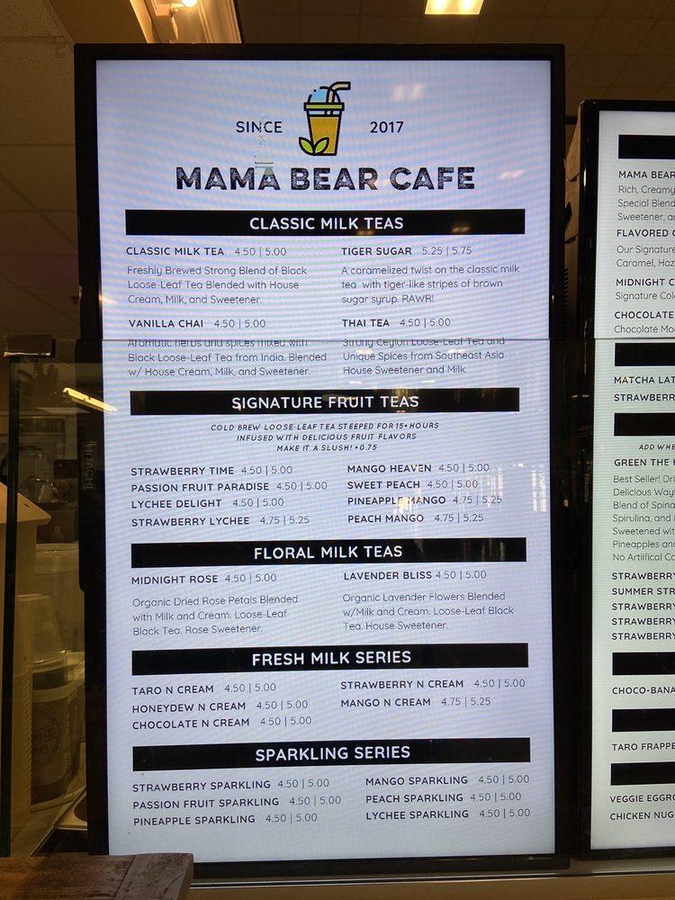 Menu at Mama Bear Café pub & bar, Southlake