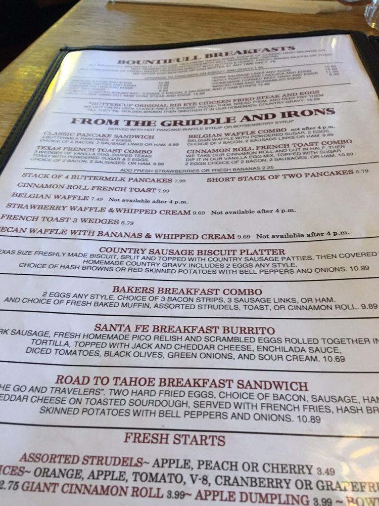 Menu at Buttercup Pantry restaurant, Placerville, 222 Main St