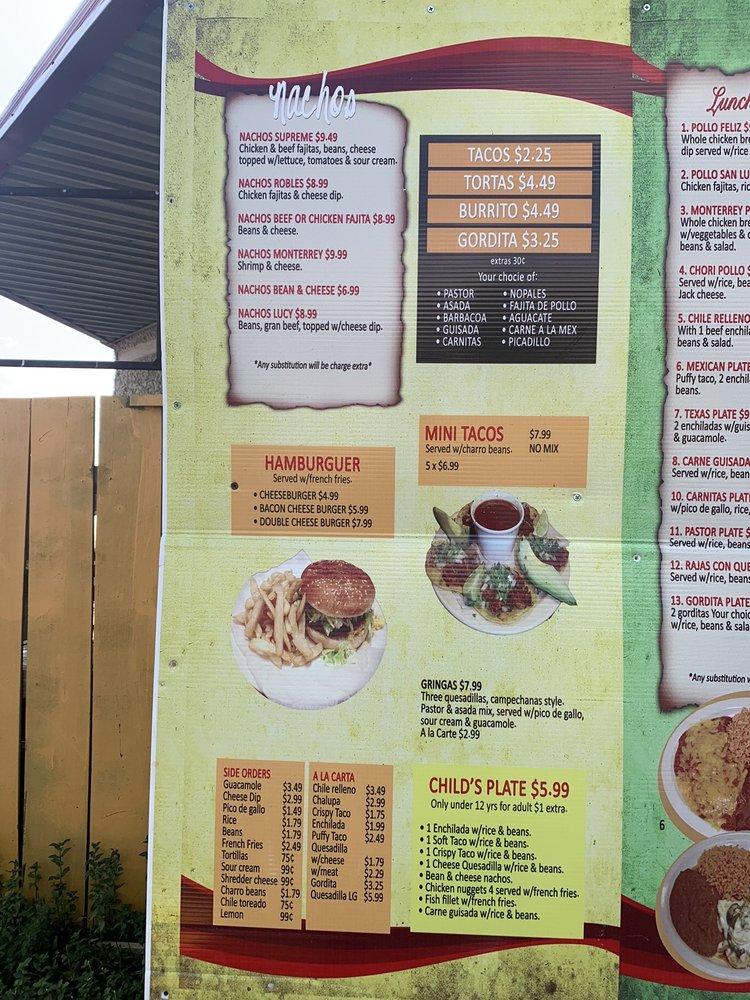 Menu at El Jimador Don Pilo restaurant, Marble Falls