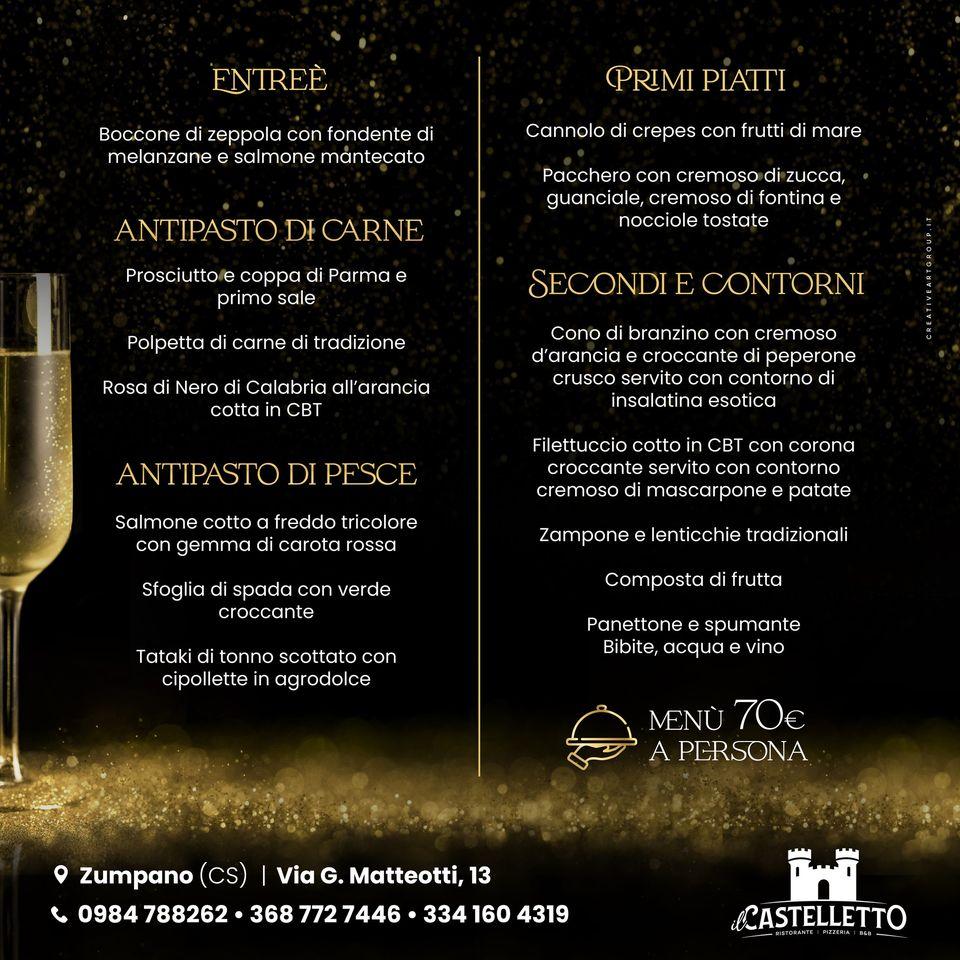 Menu da Il Castelletto Ristorante Pizzeria B&B, Zumpano, Via Giacomo ...