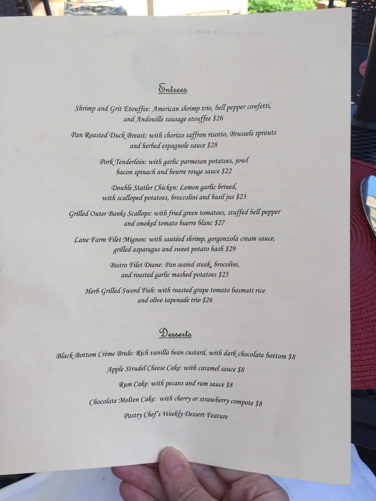 Menu at Inner Banks Inn, Restaurant & Event Venue, Edenton