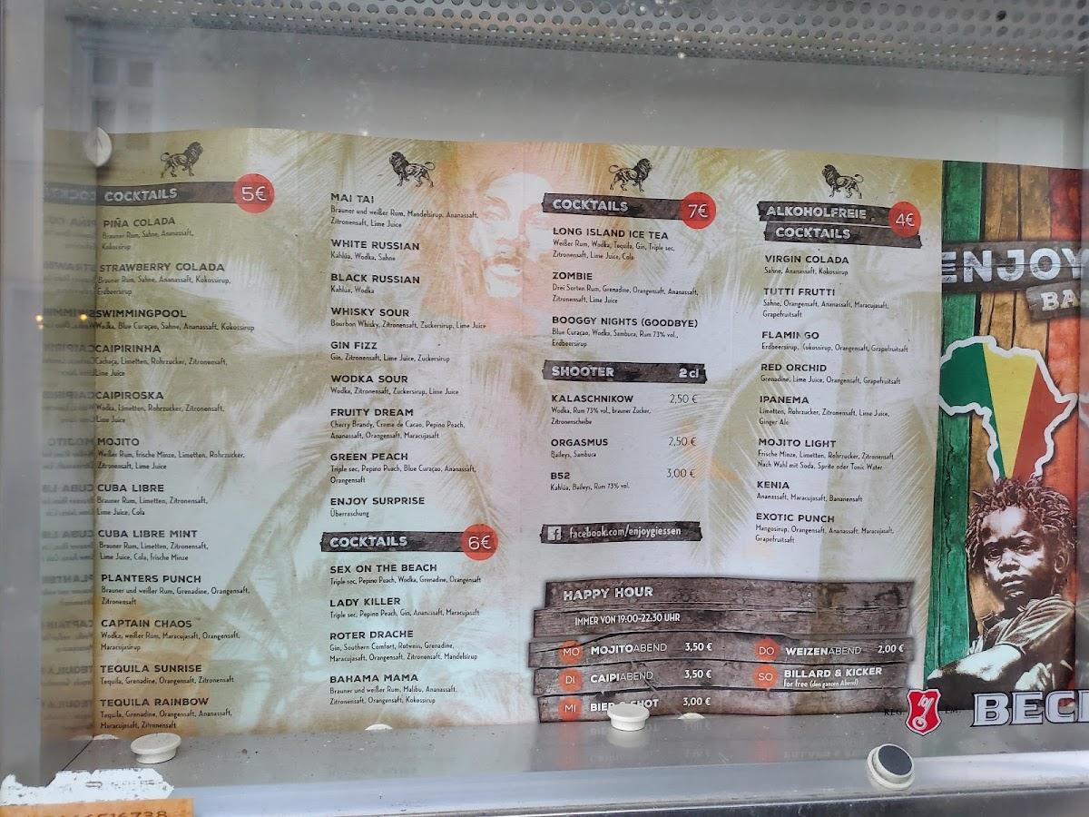 Speisekarte von Enjoy Bar, Gießen