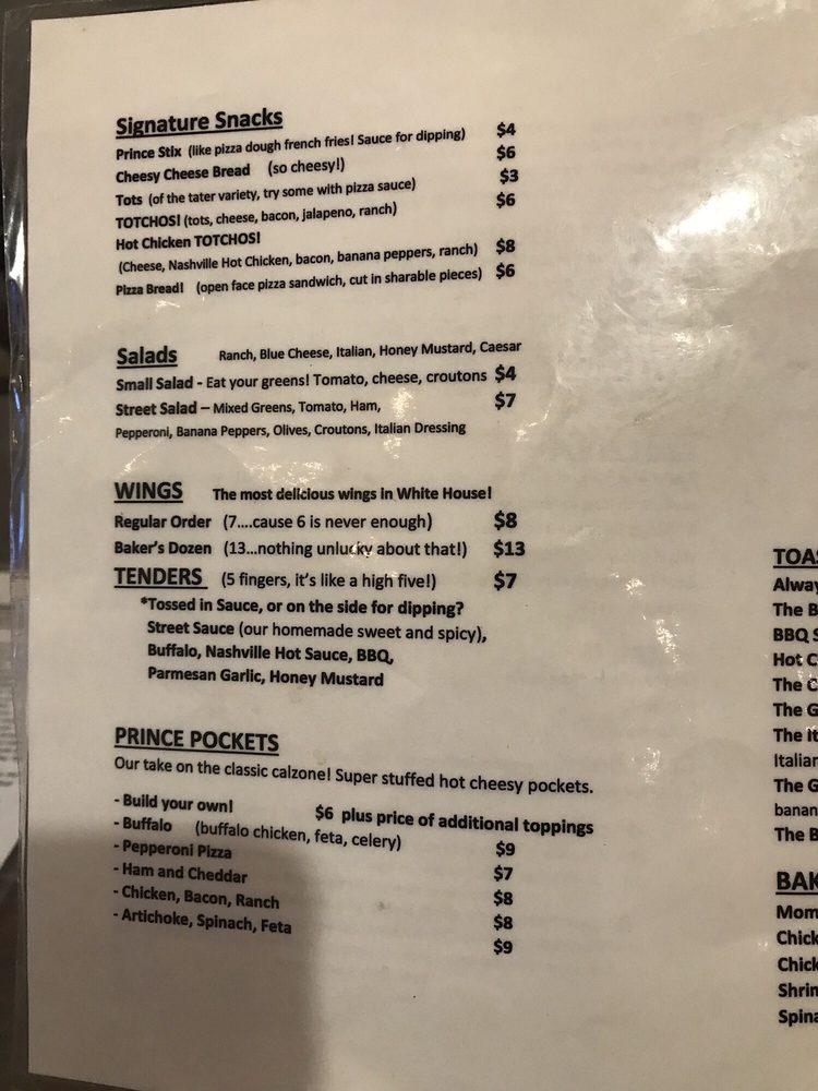 Menu at White House Pizza & Pub, White House