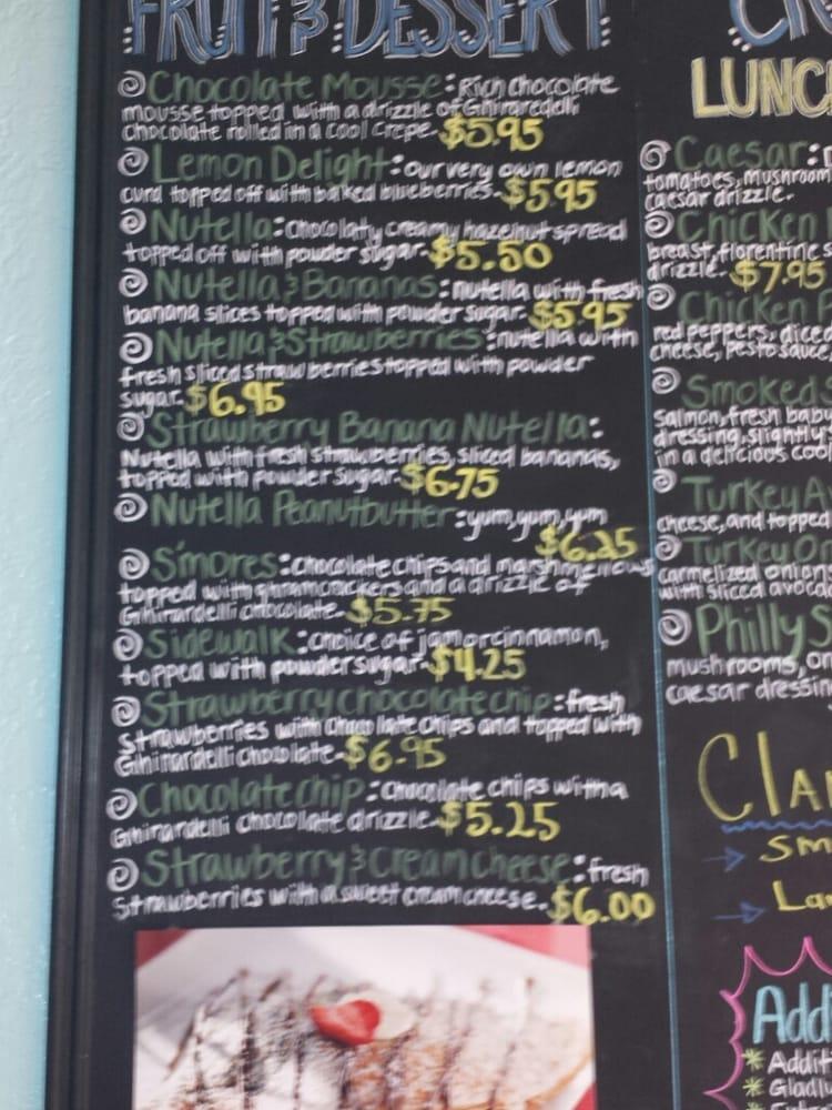 Menu at Cafe Crepes de Paris, Bakersfield, Truxtun Ave