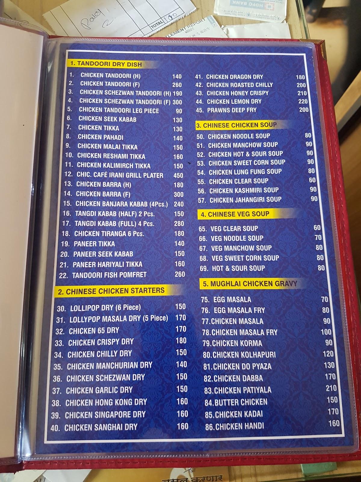 Menu at Cafe Irani, Mumbai, Shop Number 14