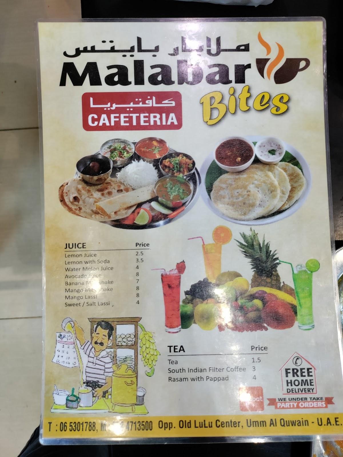 Menu at Malabar Bites Restaurant, UAE