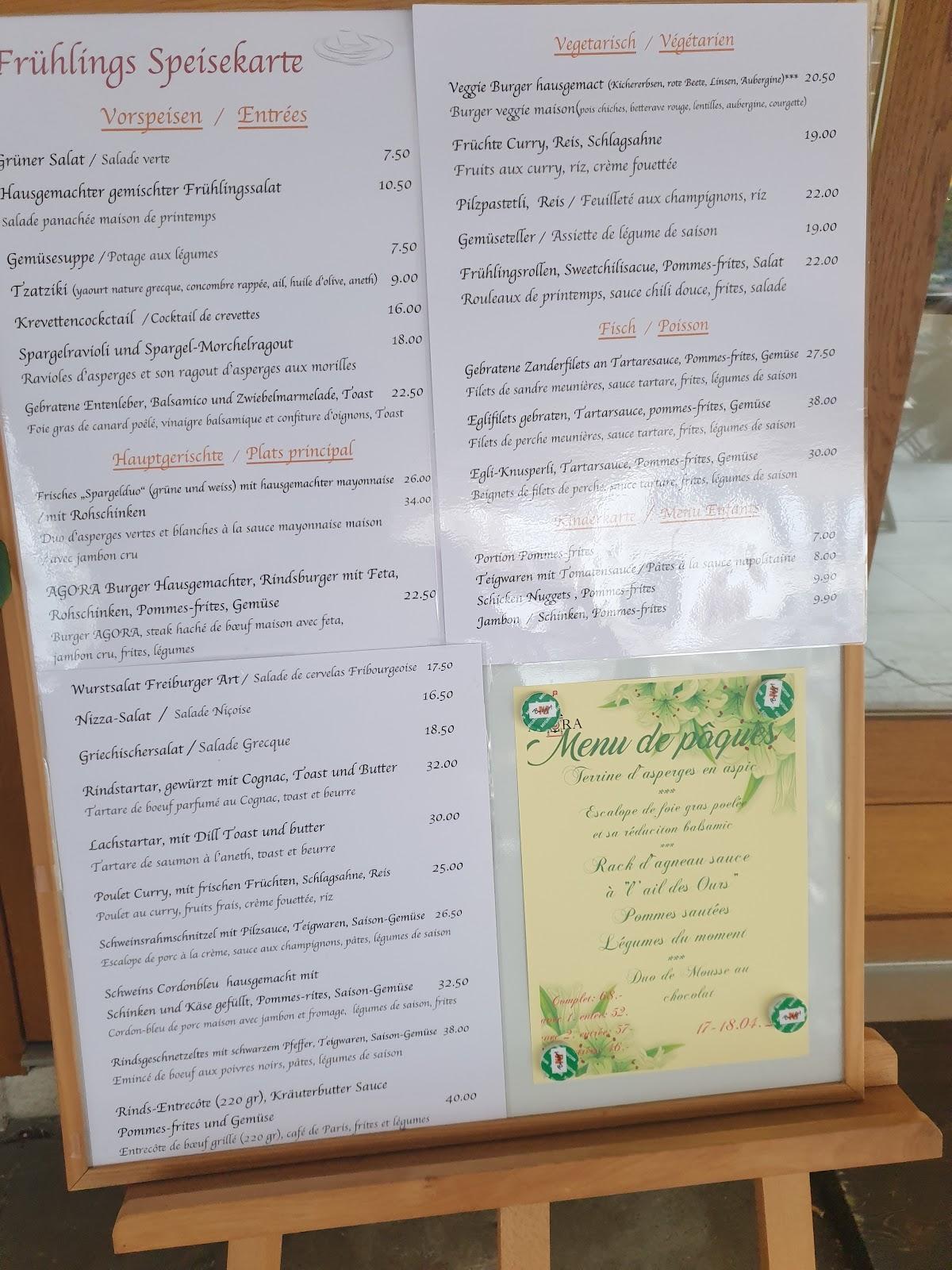 Speisekarte von AGORA Restaurant Bar, Murten