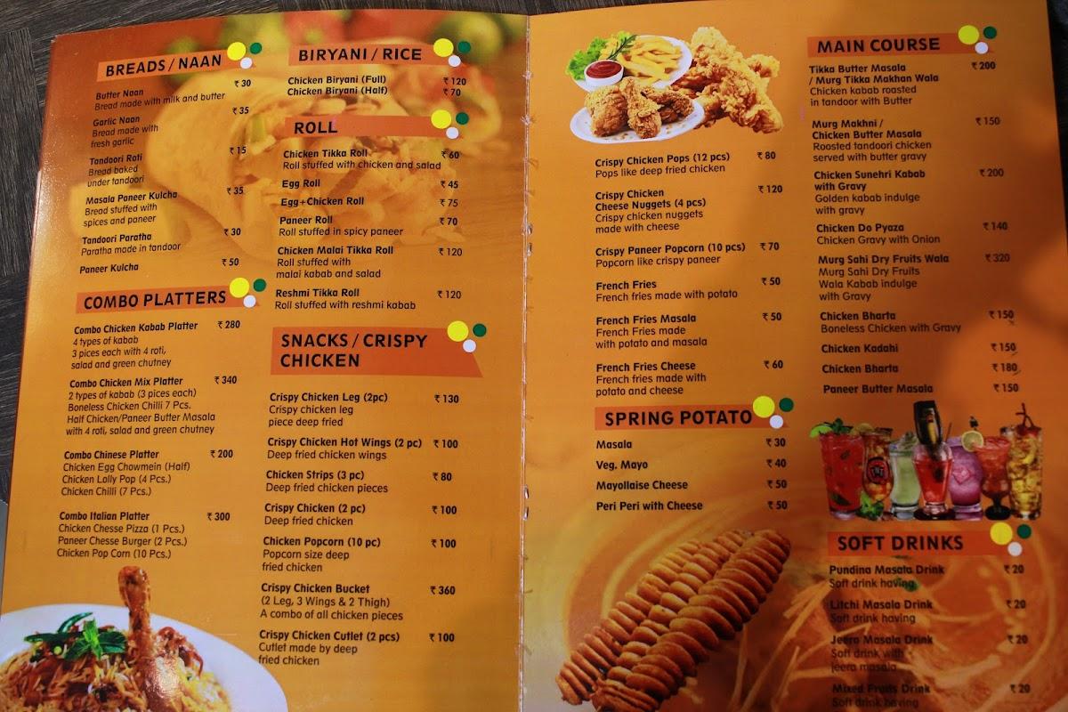 Menu at Snacks Street, Ranchi