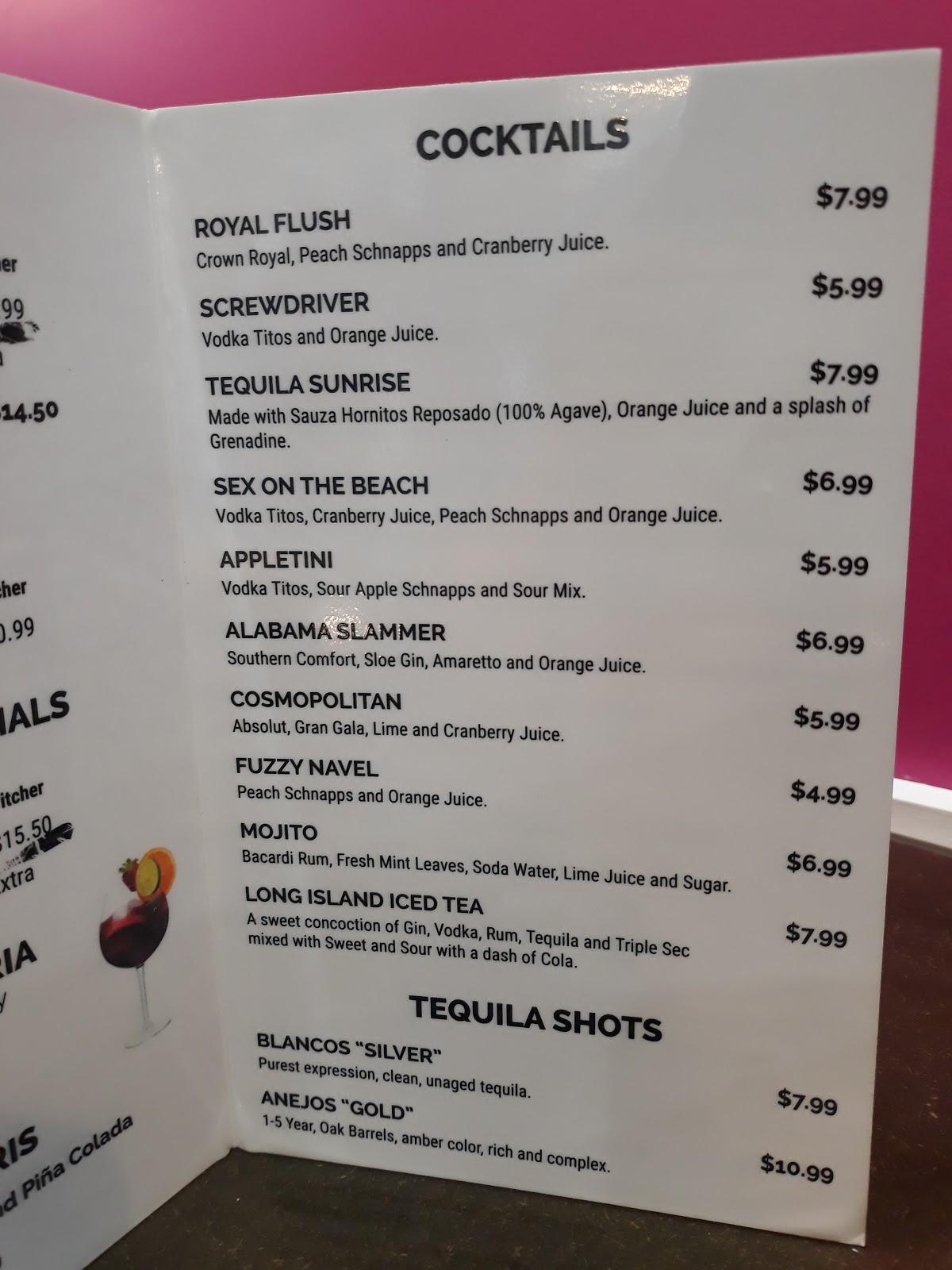 Menu at Zandunga Mexican Restaurant, Oak Ridge
