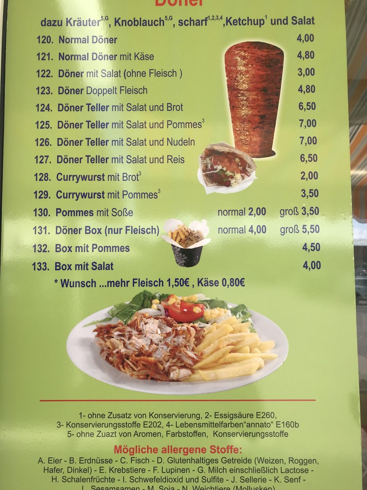 Speisekarte von Asia Snack Le Dang restaurant, Wustermark